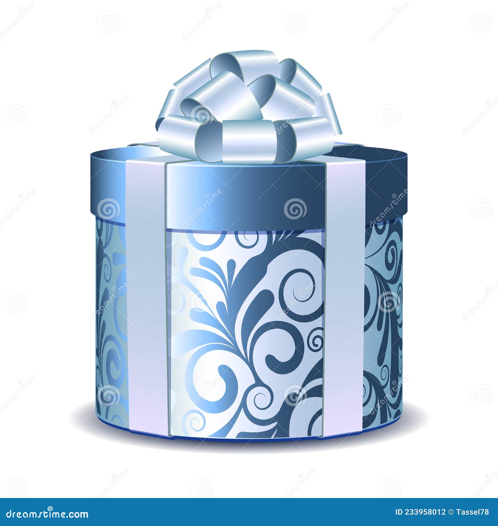 Blue and Silver Gift Box. Vector Illustration Stock Vector ...