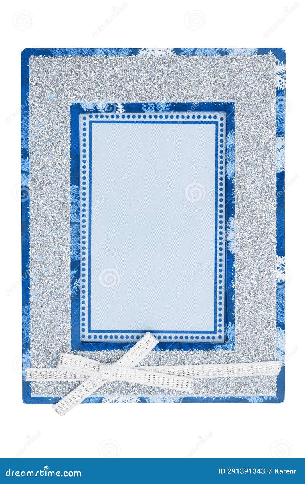 Blue and Silver Glitter Frame with Ribbon Stock Image - Image of silver ...