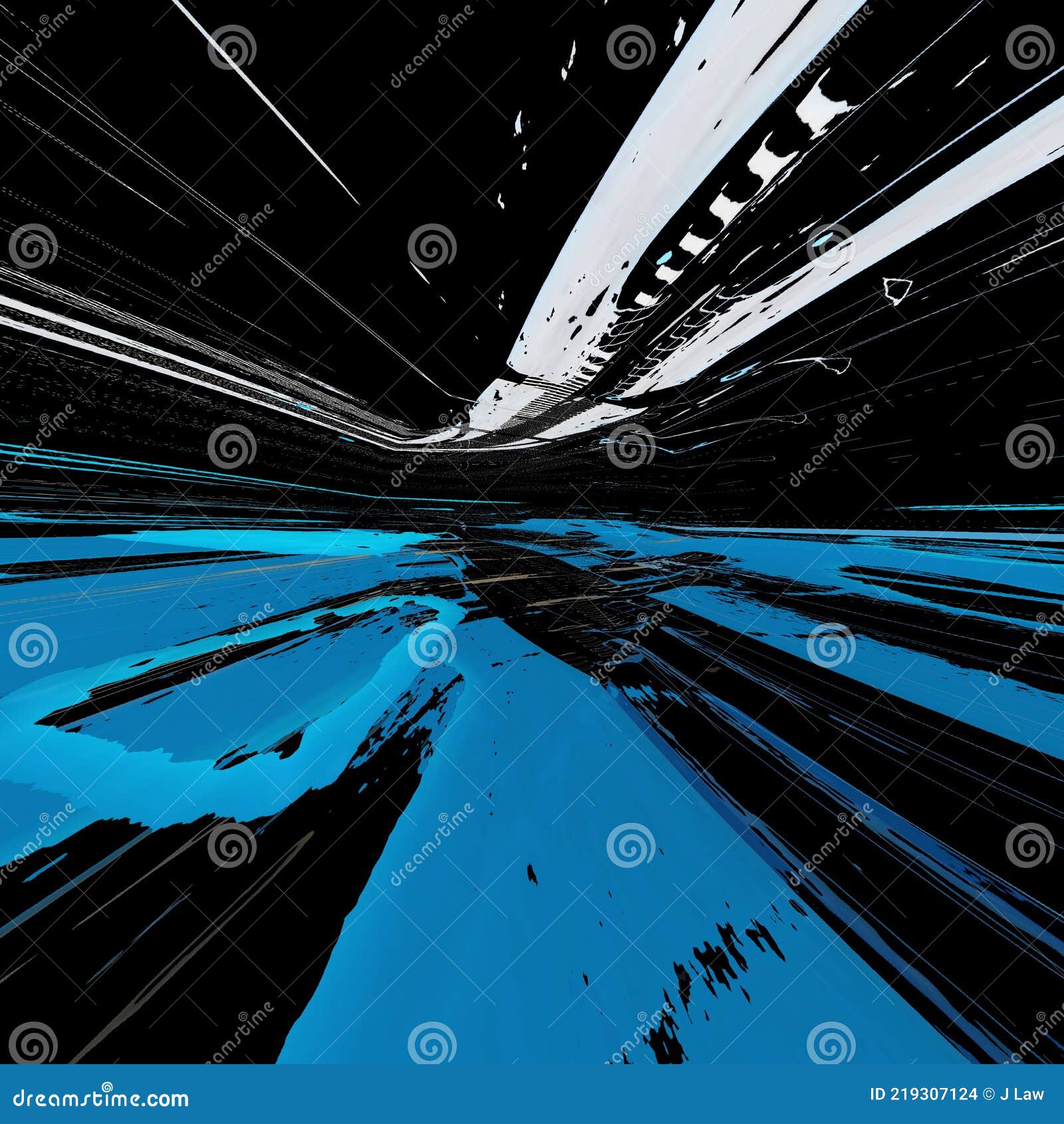 3D Exploding Surface View in Square Format of Swimming Pool with Blue ...