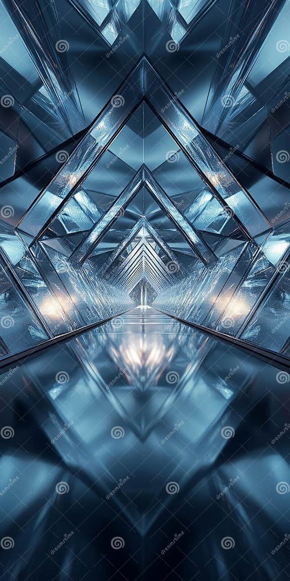 Blue and Silver Image of a Room with a Reflection of a Person in the ...