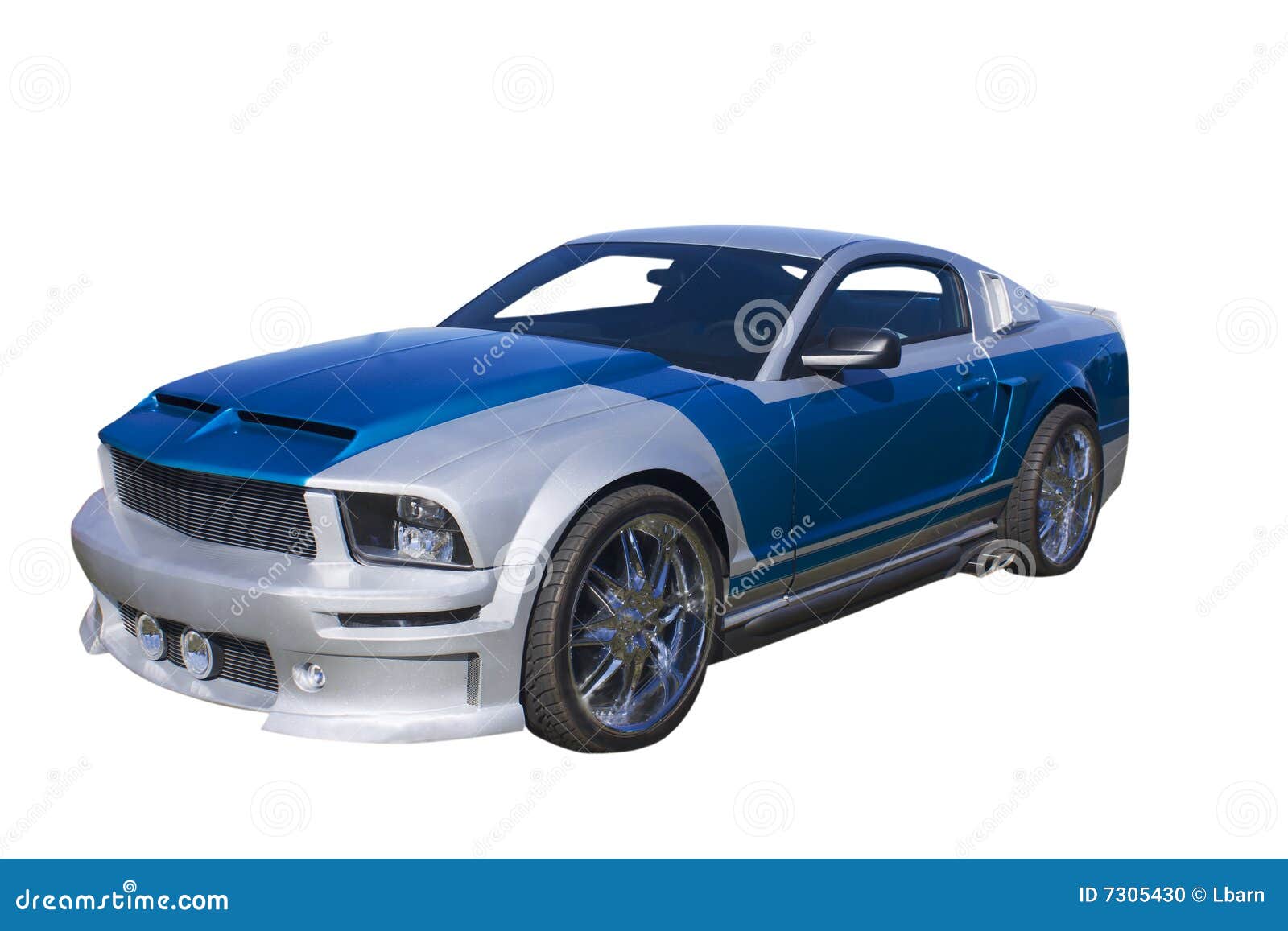 Blue and silver muscle car stock photo. Image of muscle - 7305430