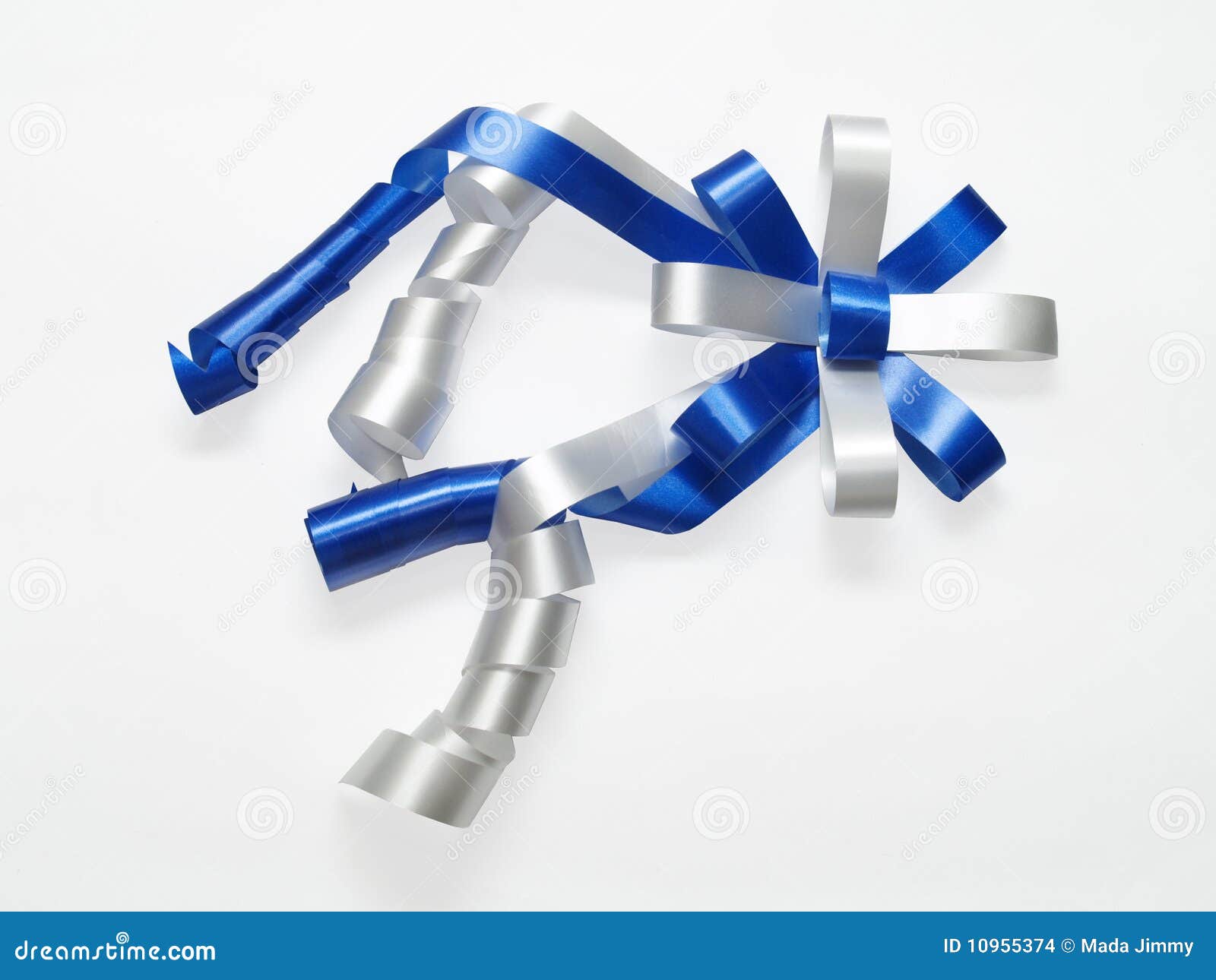 Blue-Silver Ribbon stock photo. Image of ribbon, celebration - 10955374