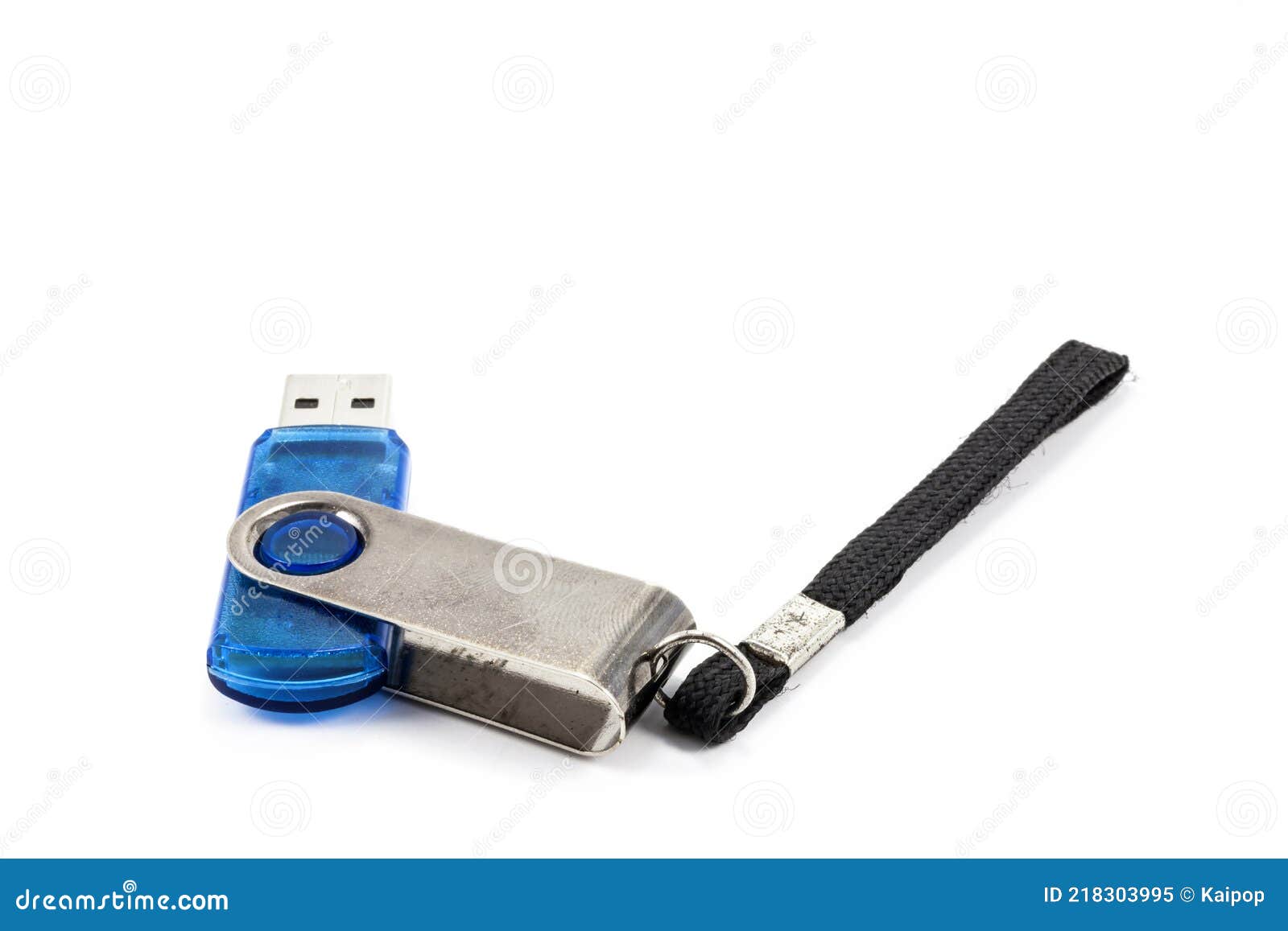 Blue and silver USB stick stock image. Image of stick - 218303995