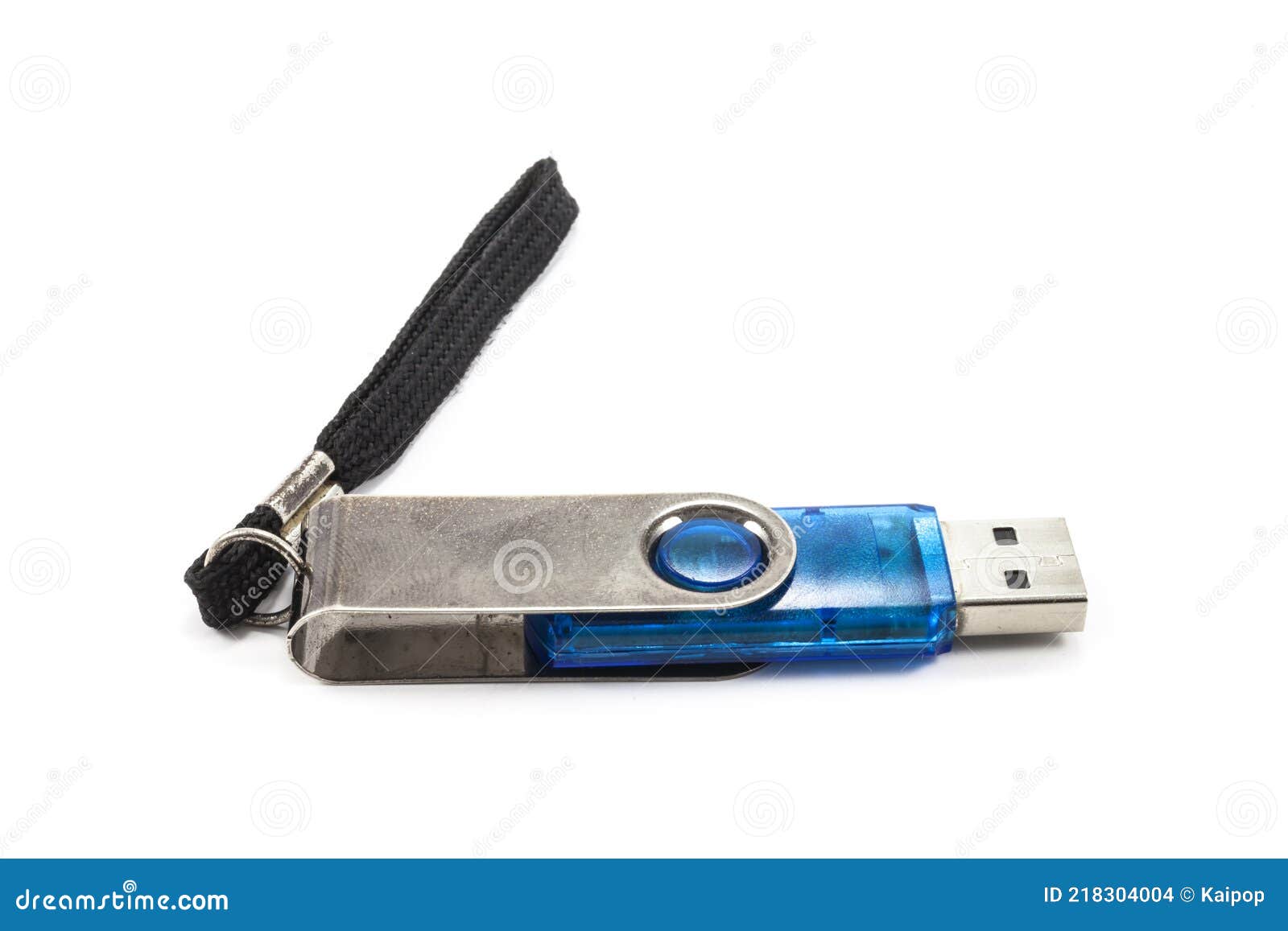 Blue and silver USB stick stock photo. Image of metal - 218304004