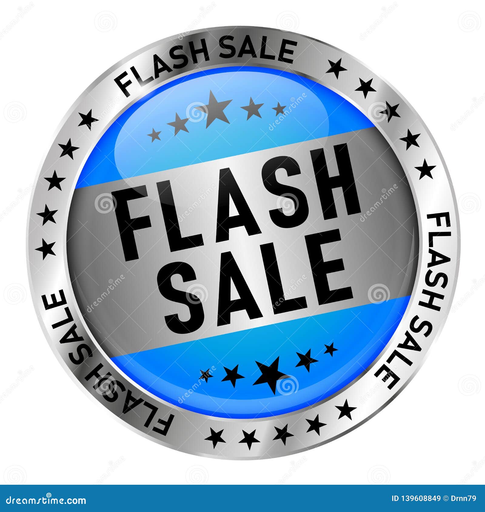 Flash Sale Isolated Blue Silver Illustration Icon Web Badge Stock ...