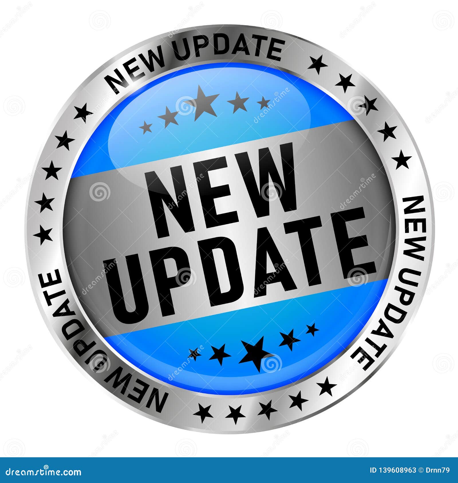 New Update Isolated Blue Silver Illustration Icon Web Badge Stock ...