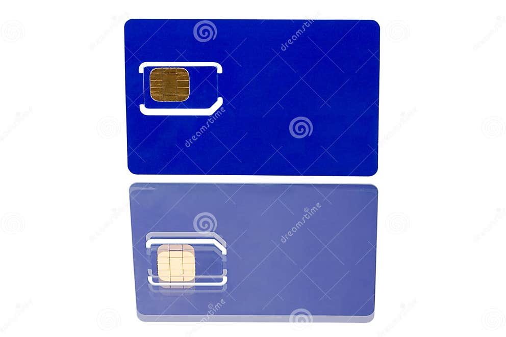 Blue SIM Card with Reflection Stock Photo - Image of blue, white: 23117374