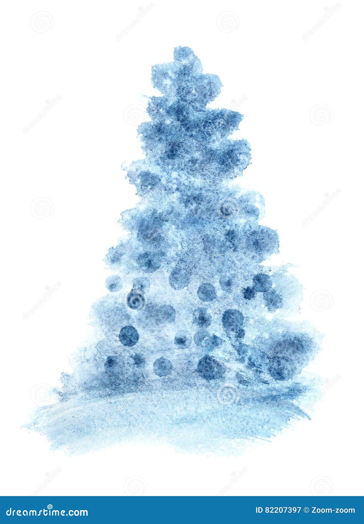 Blue simple Christmas tree stock illustration. Illustration of happy ...