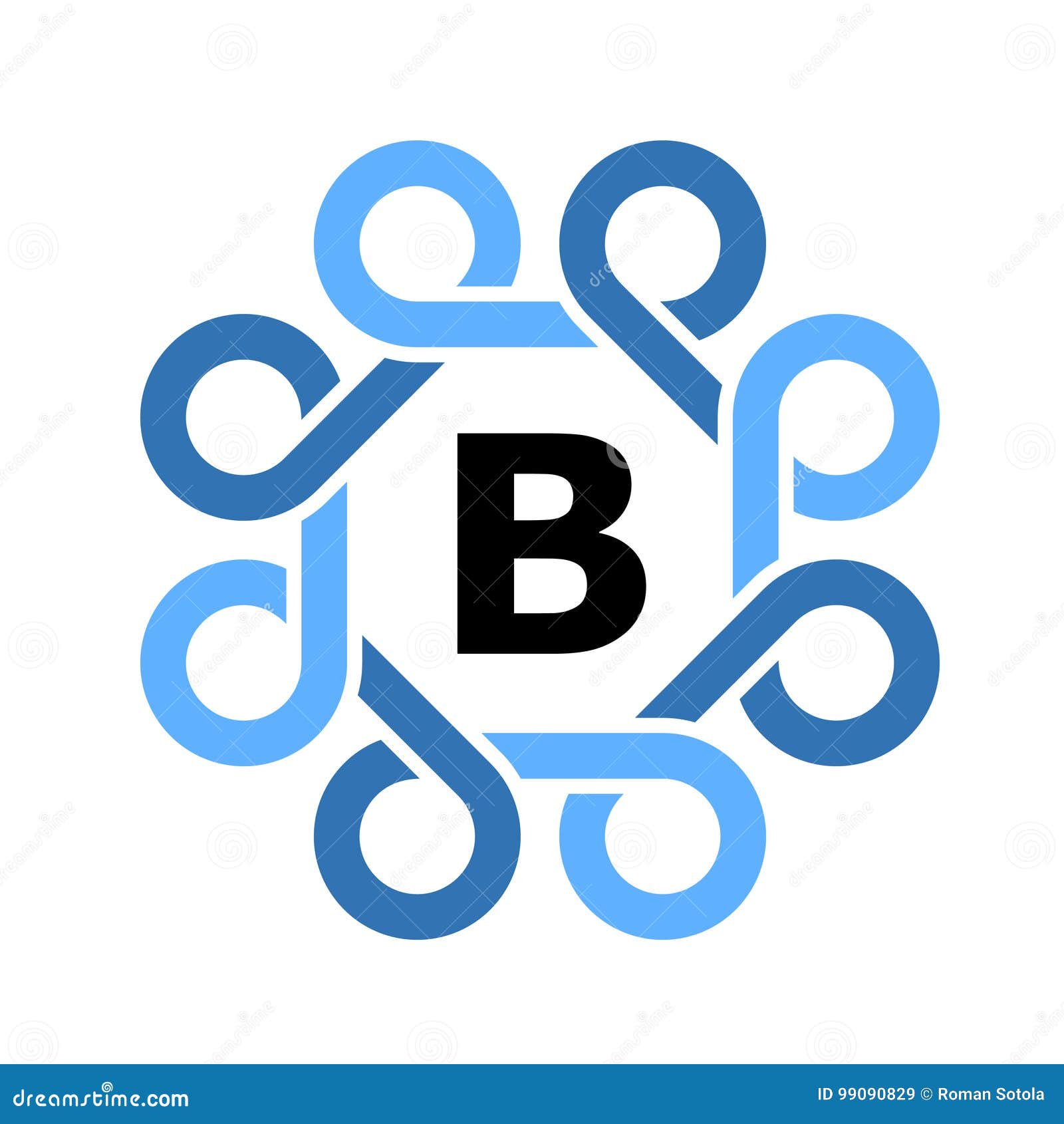 Blue Simple Loops Frame Symbol Stock Vector - Illustration of link ...
