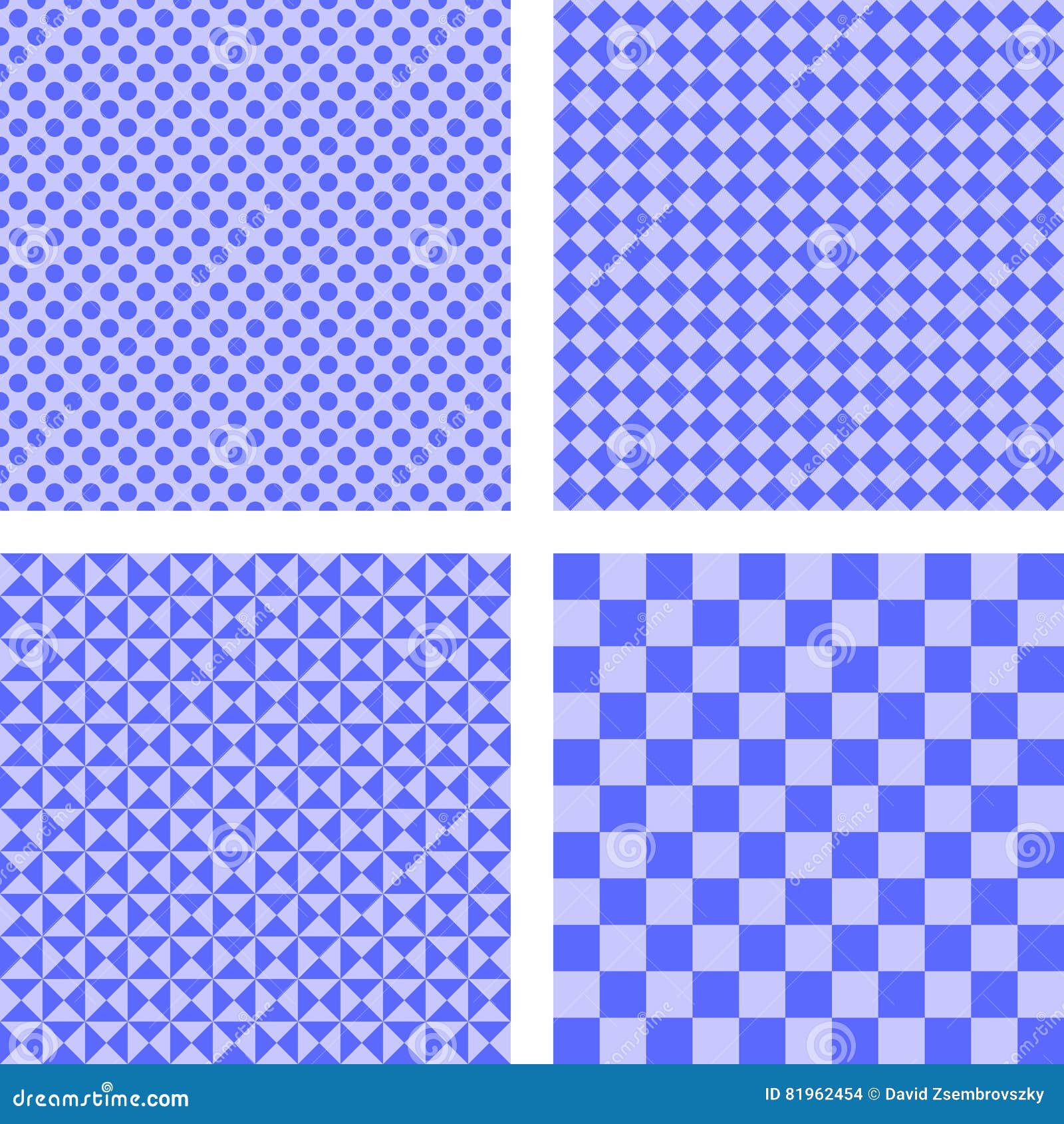 Blue simple pattern set stock vector. Illustration of quadrille - 81962454