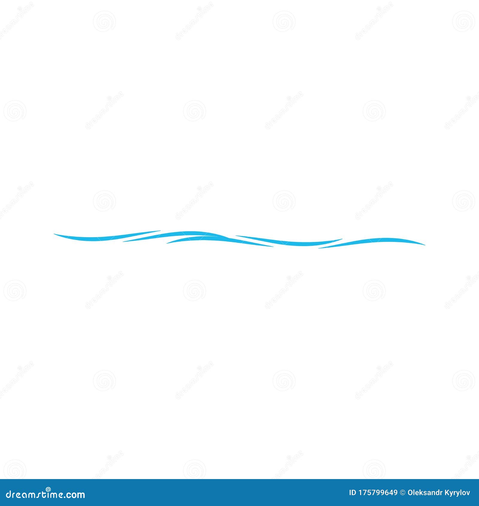 Blue Simple Waves Element. Stock Vector Illustration Isolated on White ...