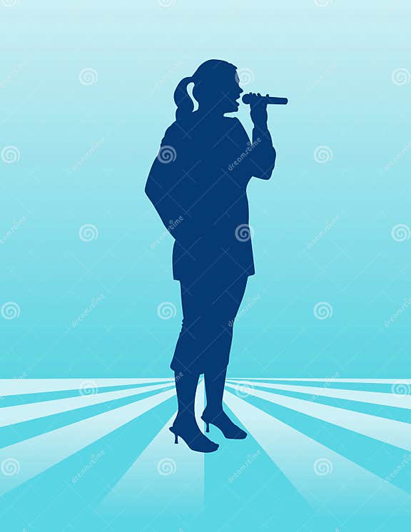 Blue Singer stock vector. Illustration of crooner, woman - 4774591