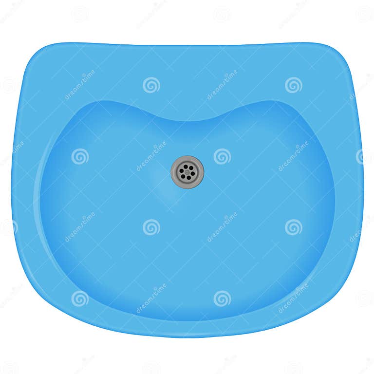 Blue sink stock vector. Illustration of basin, bowl, sink - 55306307