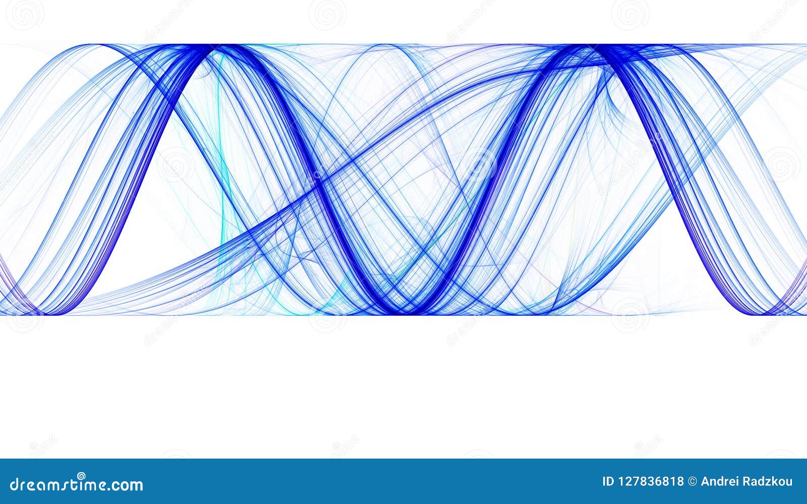 Blue Sinusoid on White Background Stock Illustration - Illustration of ...