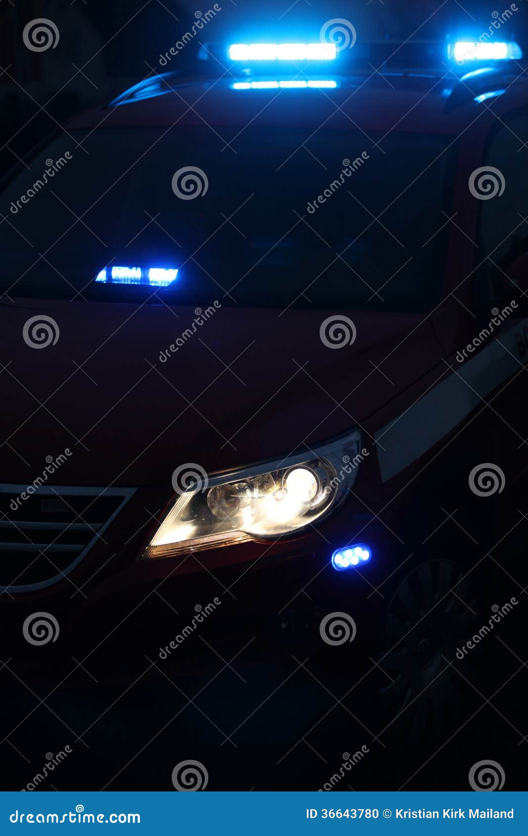 Blue sirens. Police car stock photo. Image of rescue - 36643780