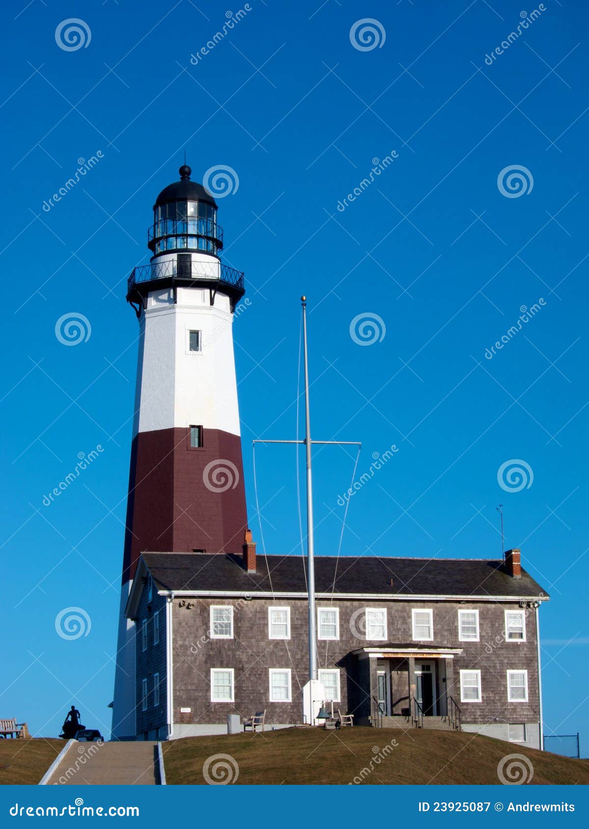 Blue Skies and a Lighthouse Stock Image - Image of building, historic ...