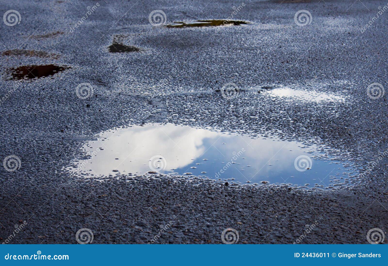 Blue Skies in Rain Puddle stock image. Image of blue - 24436011
