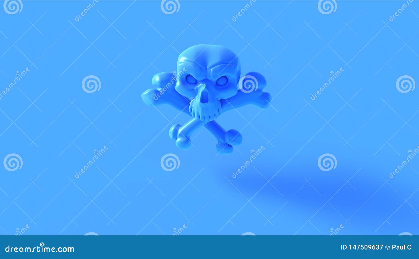 Blue Skull and Crossbones stock illustration. Illustration of high ...