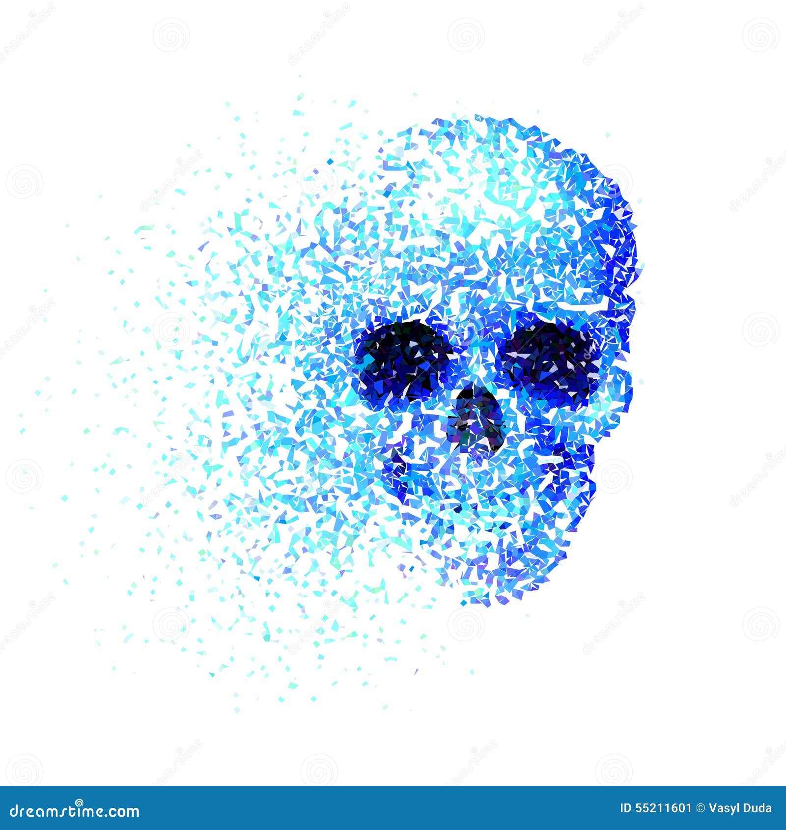 Blue skull stock vector. Illustration of halloween, dead - 55211601