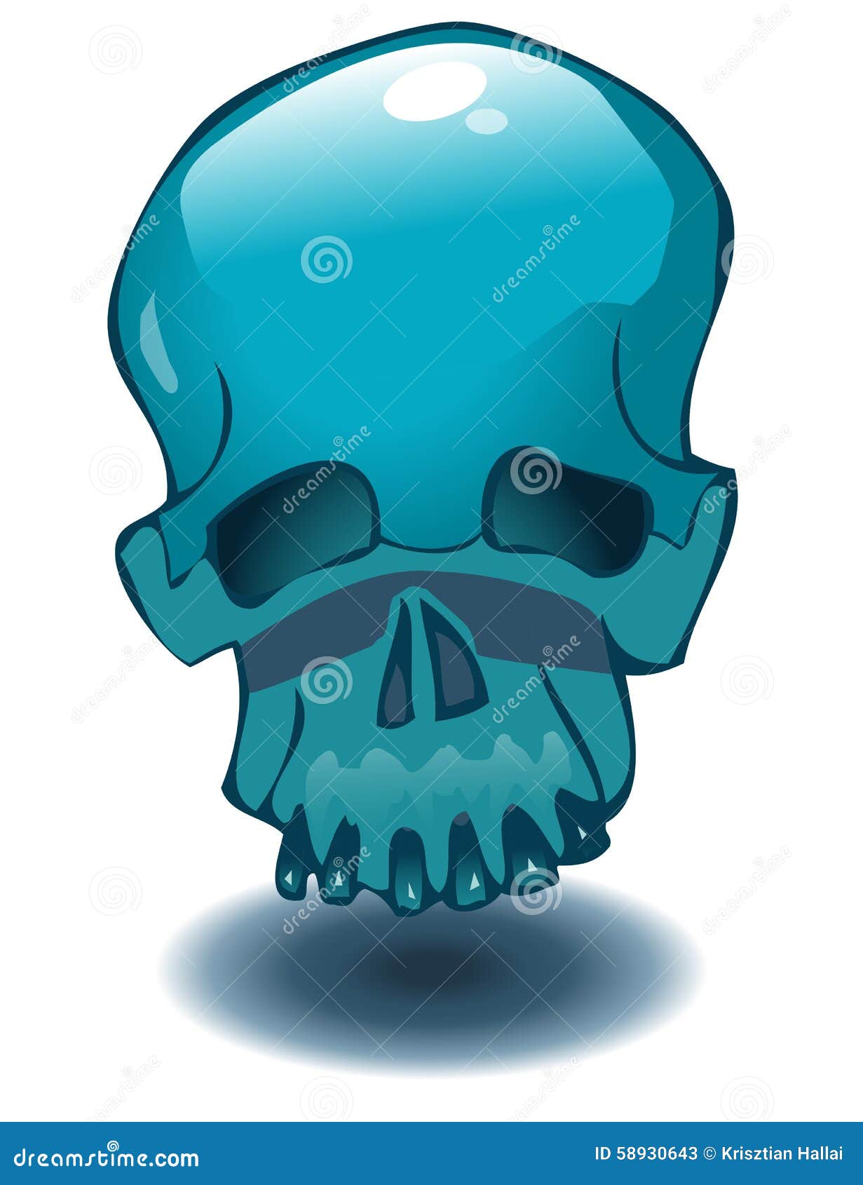 Blue Skull Vector Illustration. Stock Vector - Illustration of mystic ...