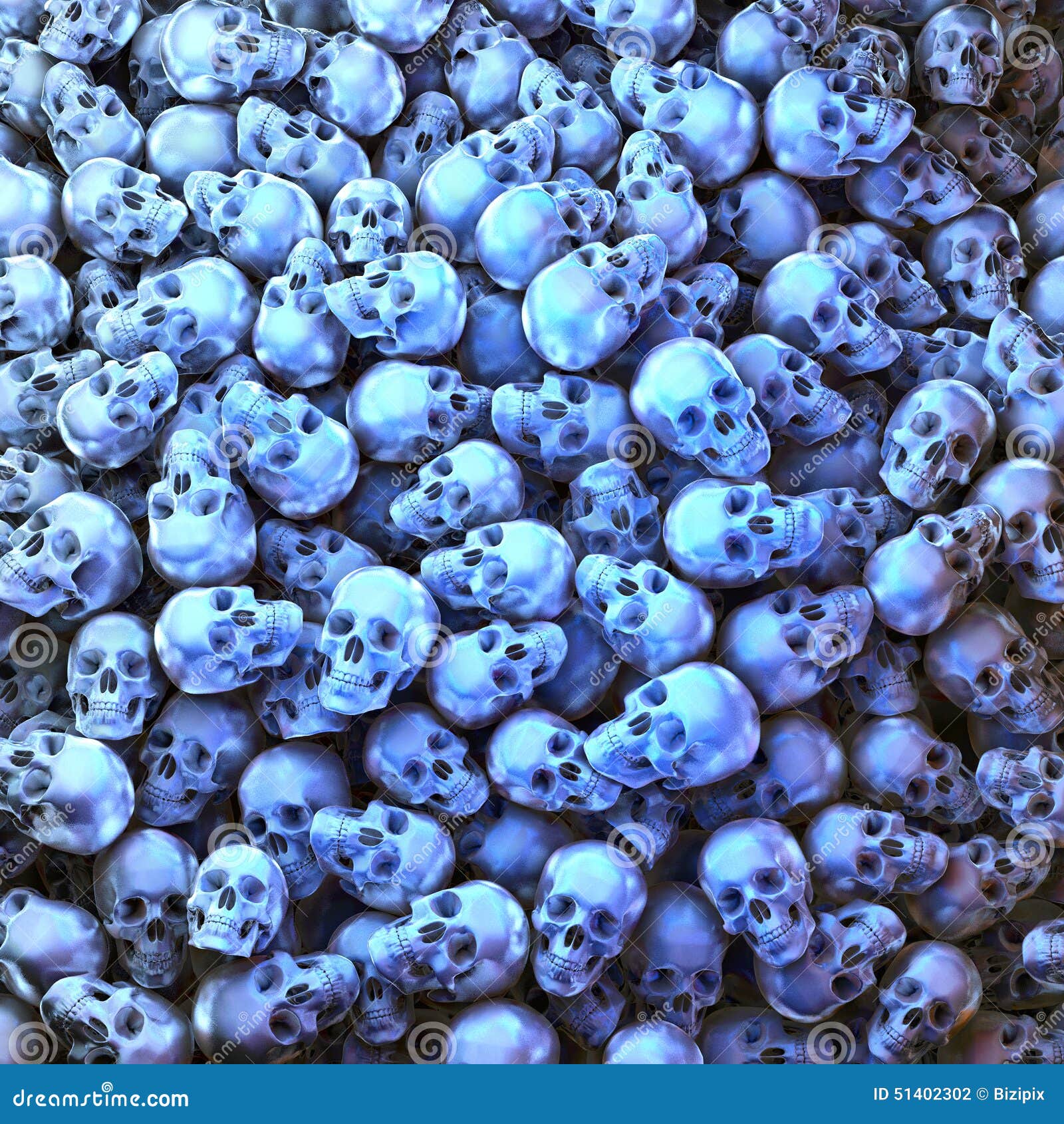 Blue skulls stock photo. Image of model, blue, pool, reflection - 51402302