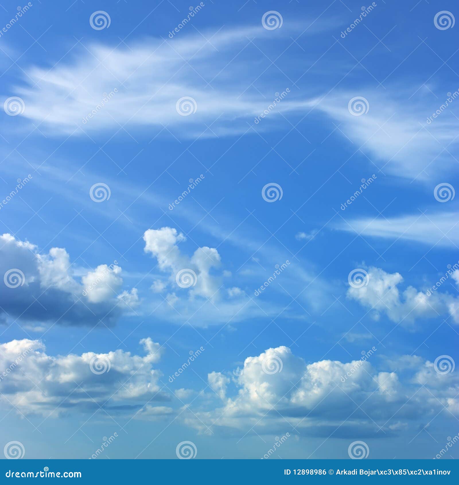 Blue sky stock photo. Image of covered, serene, fleecy - 12898986