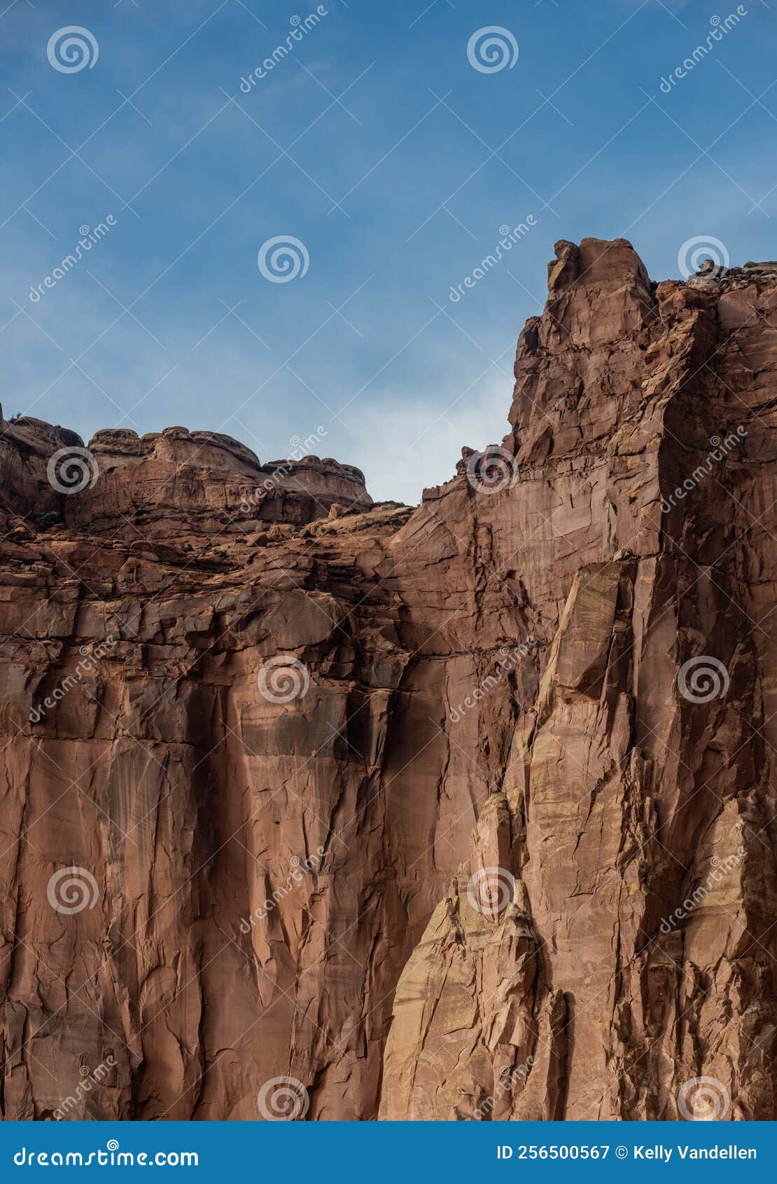 Blue Sky Above Red Cliffs in Capitol Reef Stock Image - Image of ...