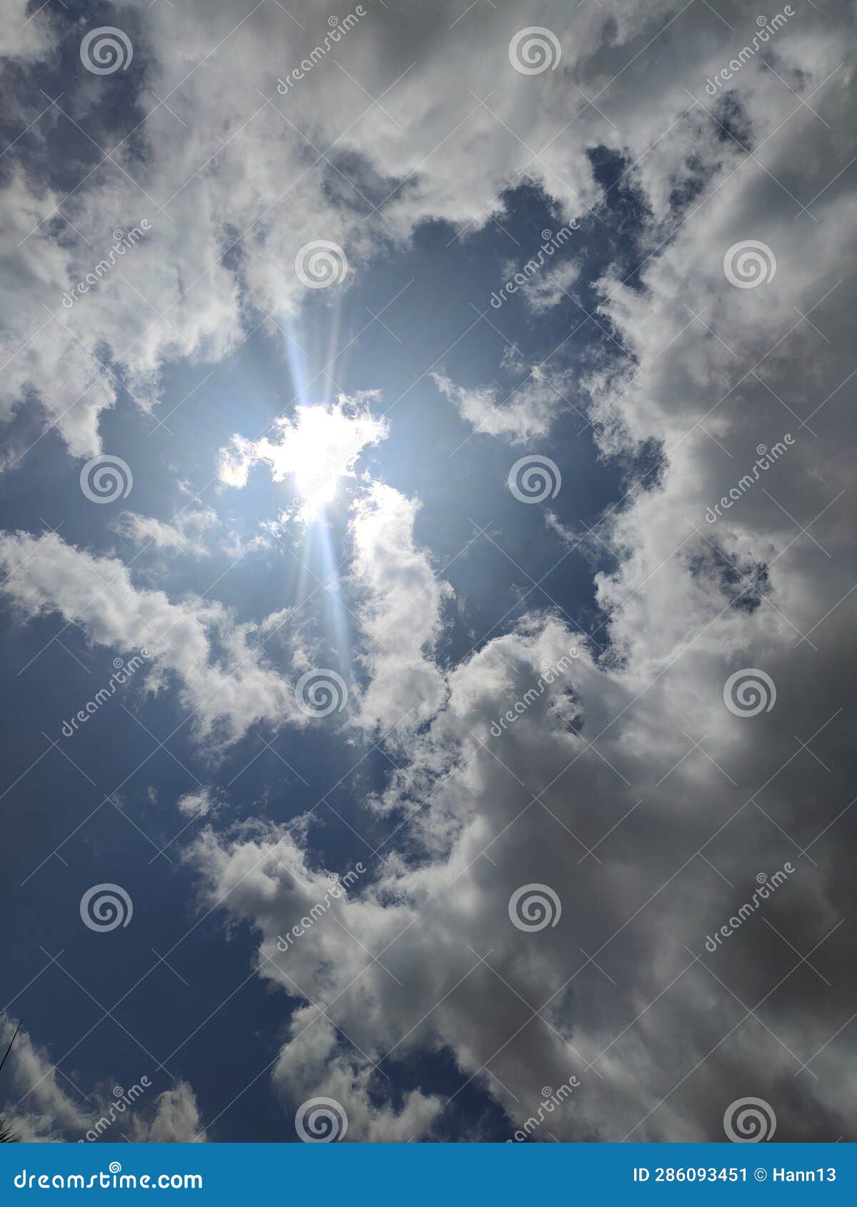 Blue Sky in the Afternoon with Clouds and Pretty Sunlight Stock Image ...