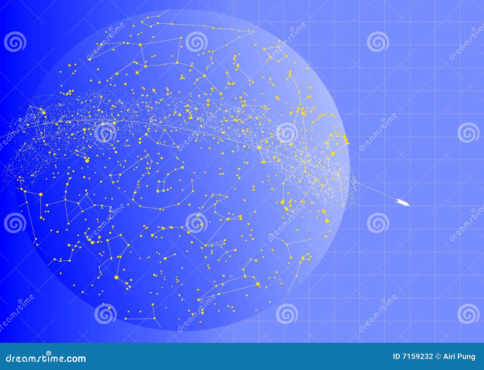 Blue Sky Atlas Illustration Stock Illustration - Illustration of ...