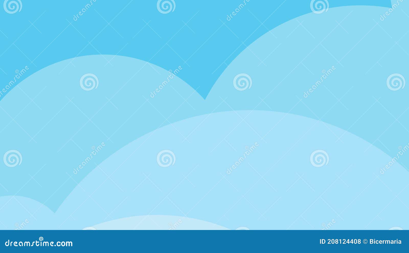 Blue Sky Background with Cartoon Clouds Illustration. Stock ...