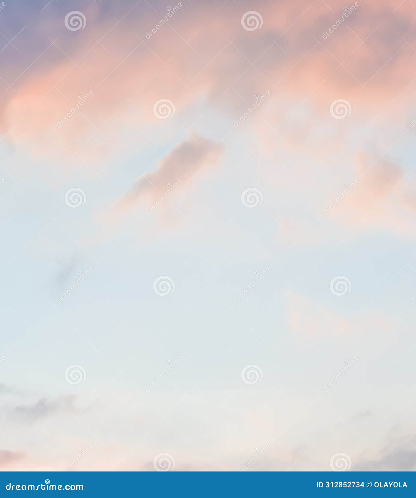 Blue Sky Background with Pale Pink Clouds at Sunset Stock Illustration ...