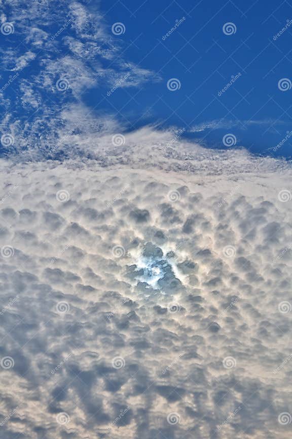 Blue Sky Background, Rim Light Cloud and Sun Stock Photo - Image of ...