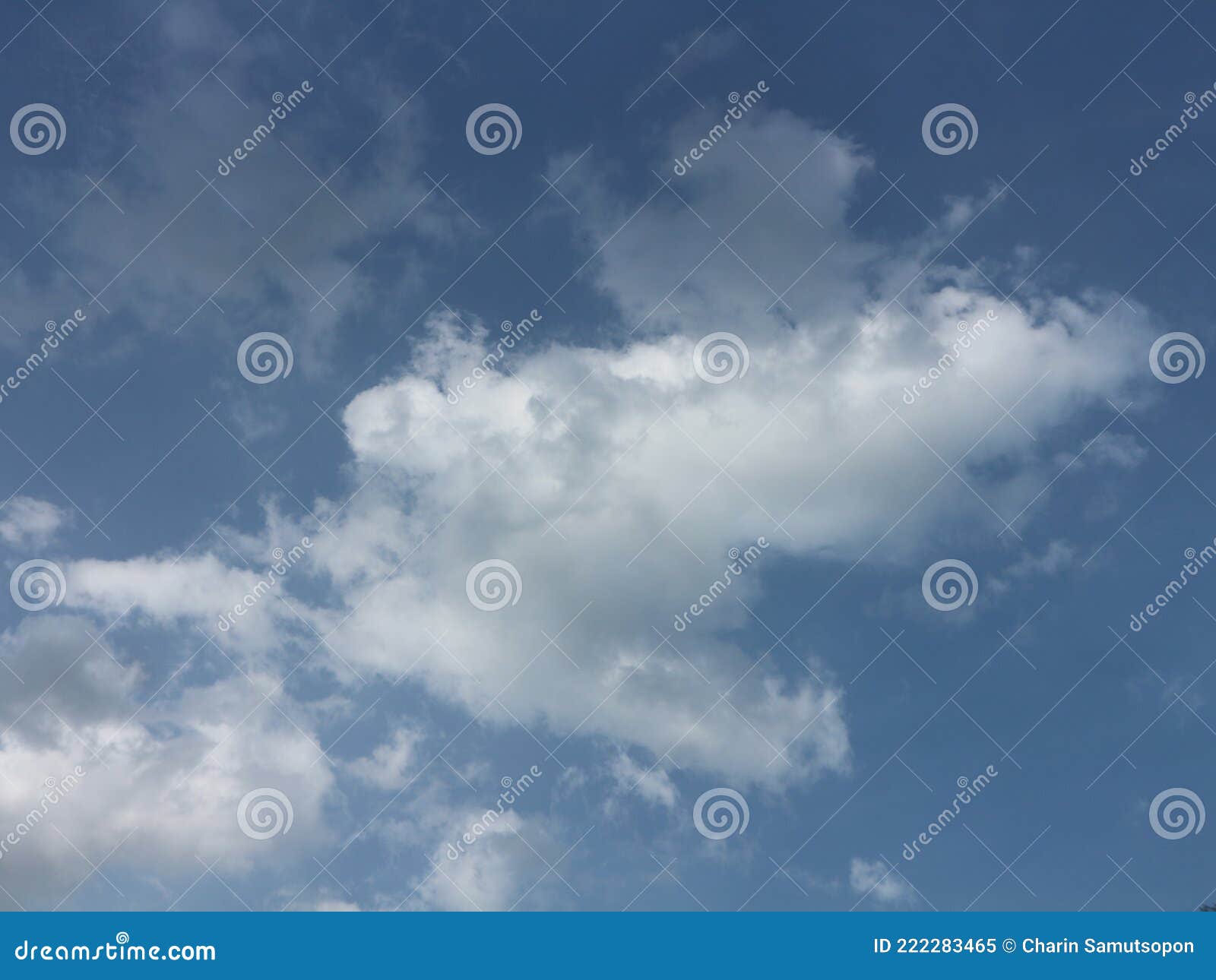 Blue Sky Background with Small Cloud Stock Image - Image of bright ...