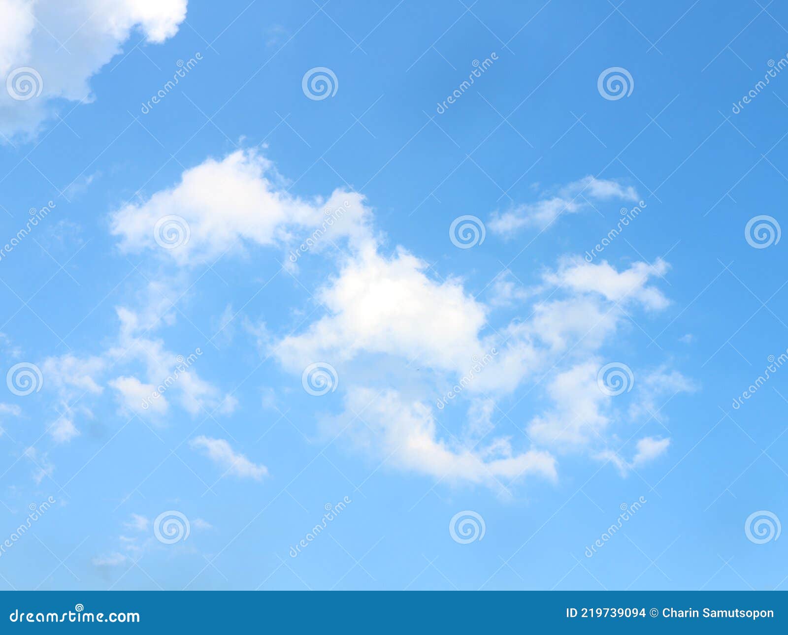 Blue Sky Background with Small Cloud Stock Photo - Image of cloudy ...