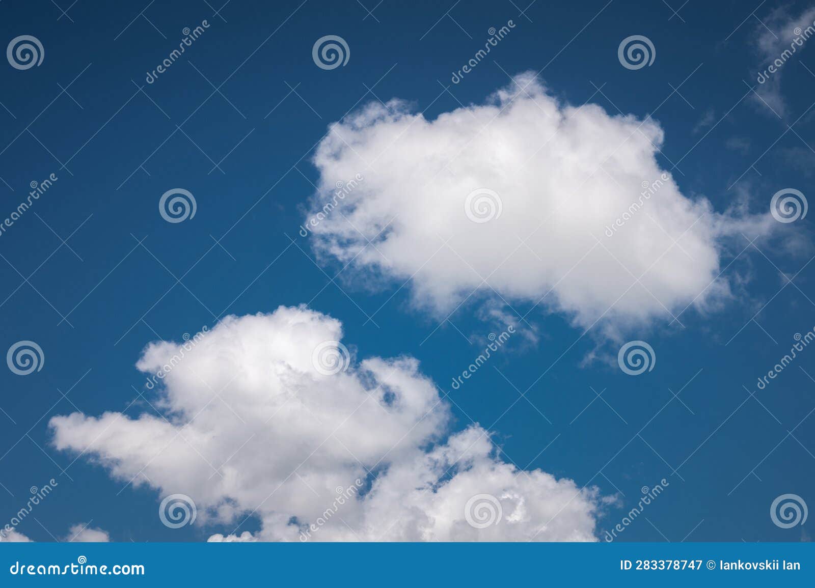 Blue Sky Background with Small Clouds, No One. Clear Sunny Day Stock ...