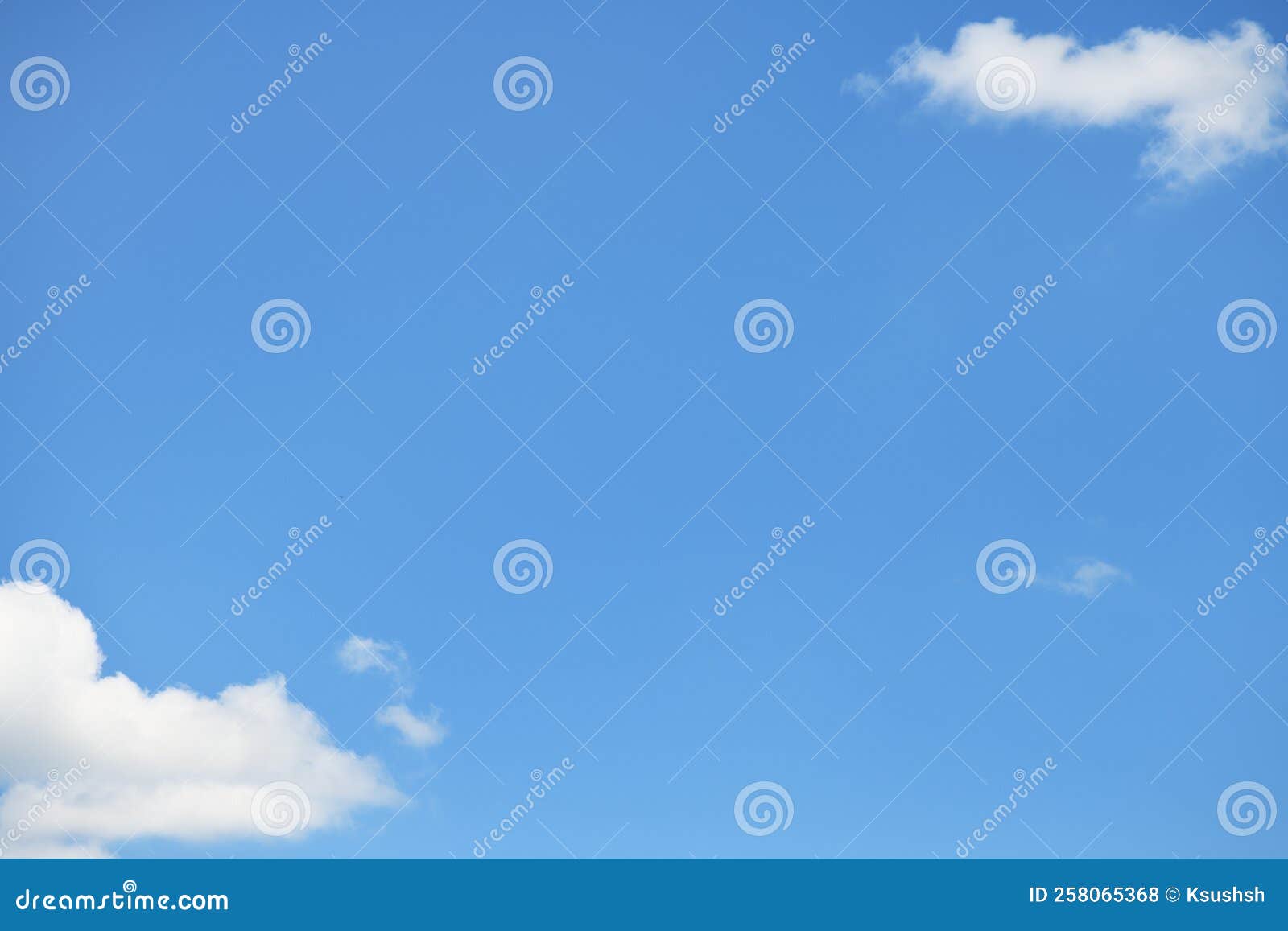Blue Sky Background with Small White Clouds in Corners Stock Photo ...