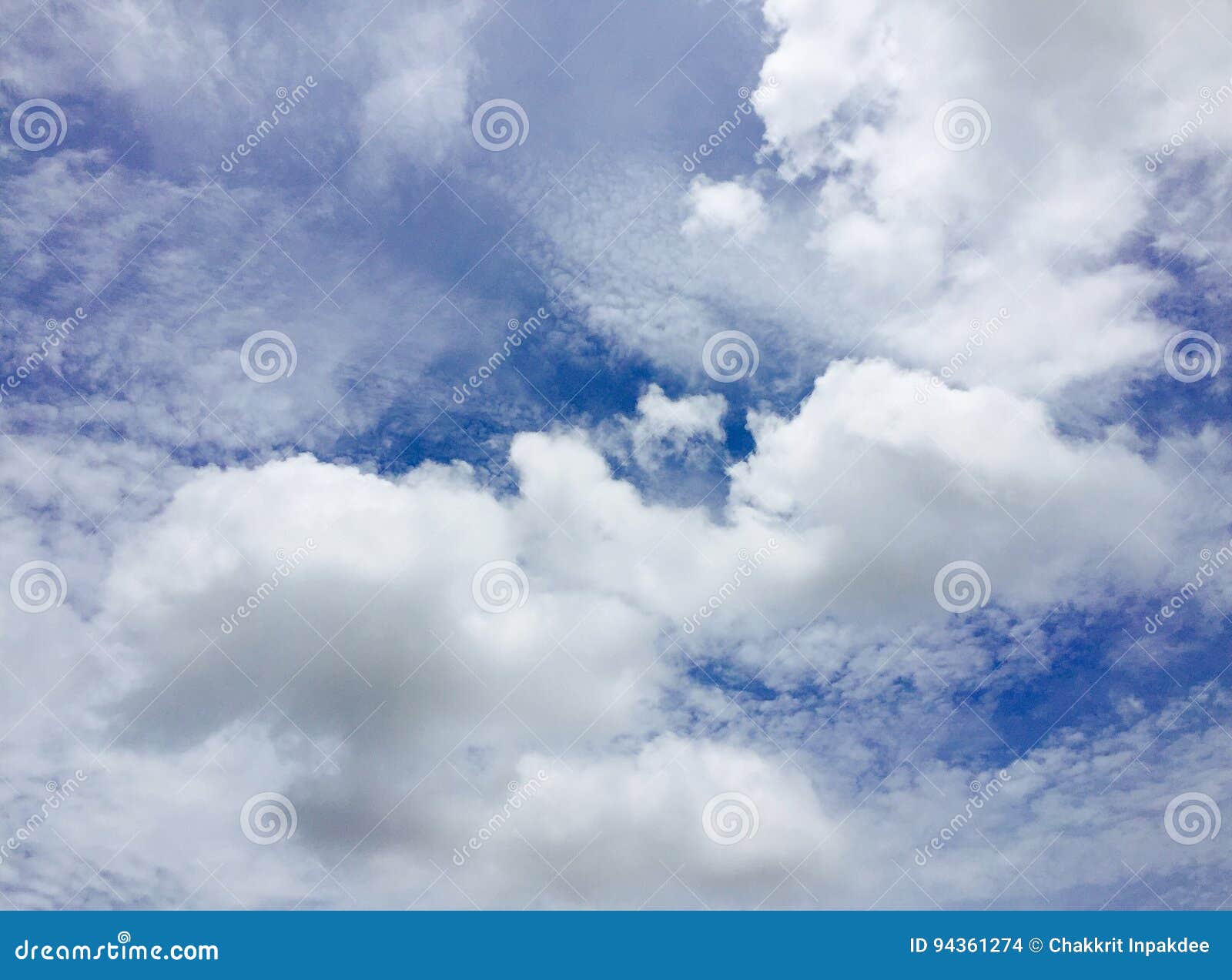 Blue Sky Background with Tiny Cloud Stock Photo - Image of atmosphere ...