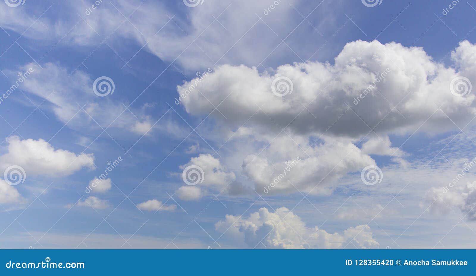 Blue Sky Background with Soft Clouds Stock Photo - Image of background ...
