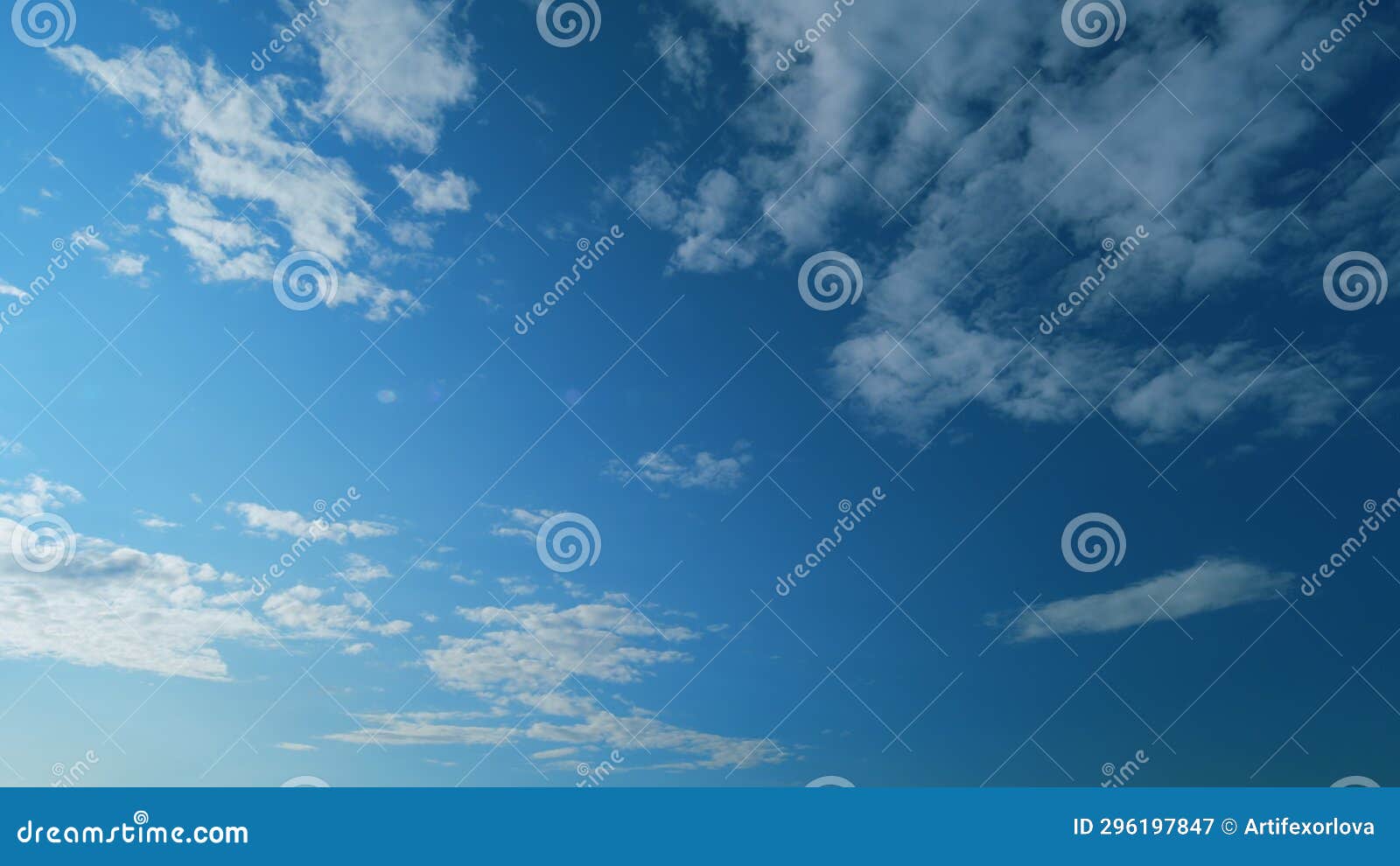 Blue Sky Background and White Clouds Soft Focus. Blue Sky is Covered by ...