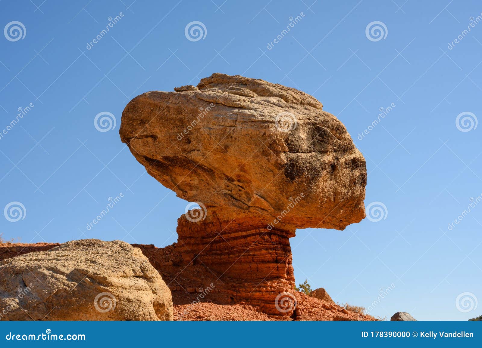 Blue Sky and Balanced Rock Formation Stock Photo - Image of formation ...
