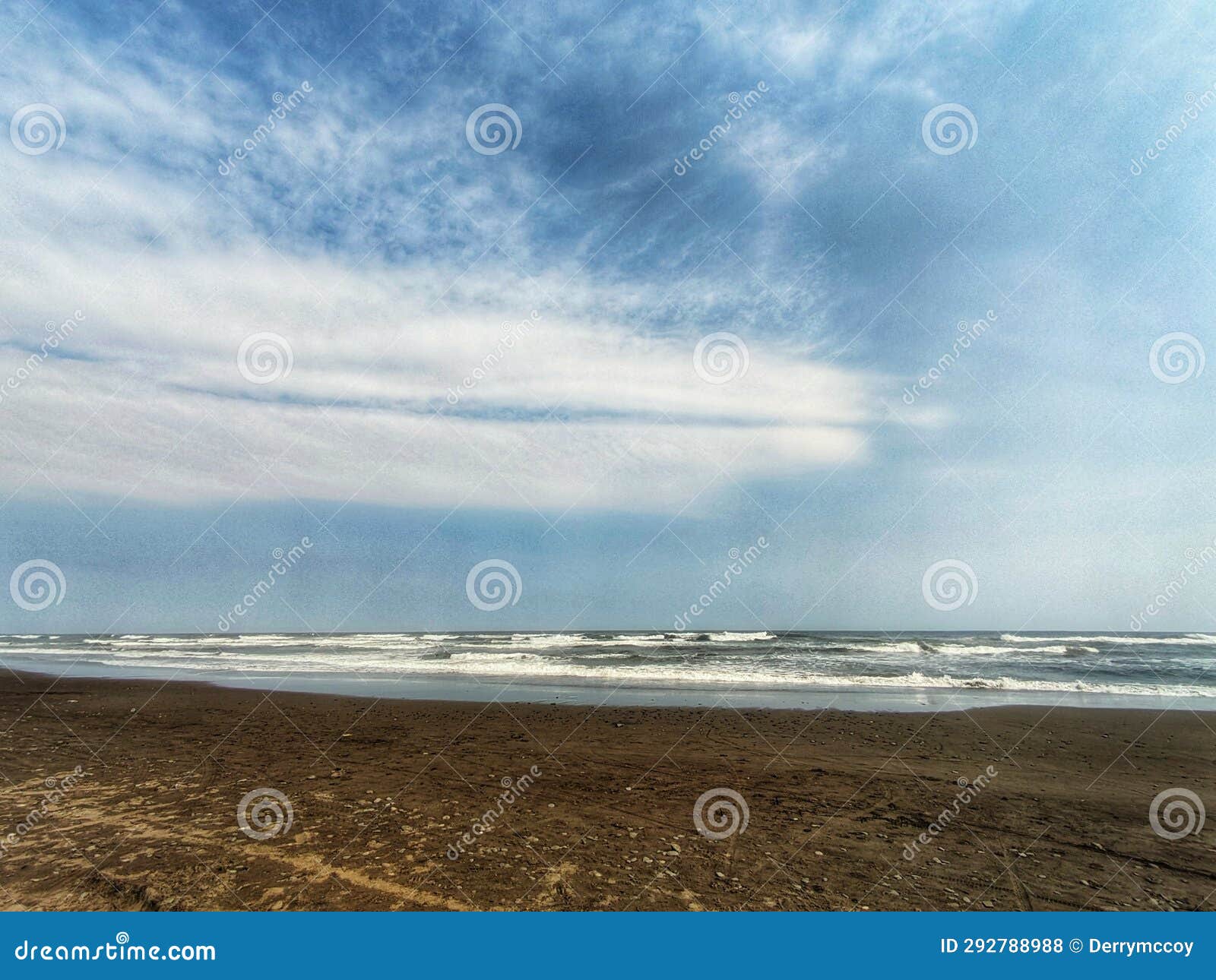 Blue Sky Beach in the Afternoon View in West Java Stock Photo - Image ...