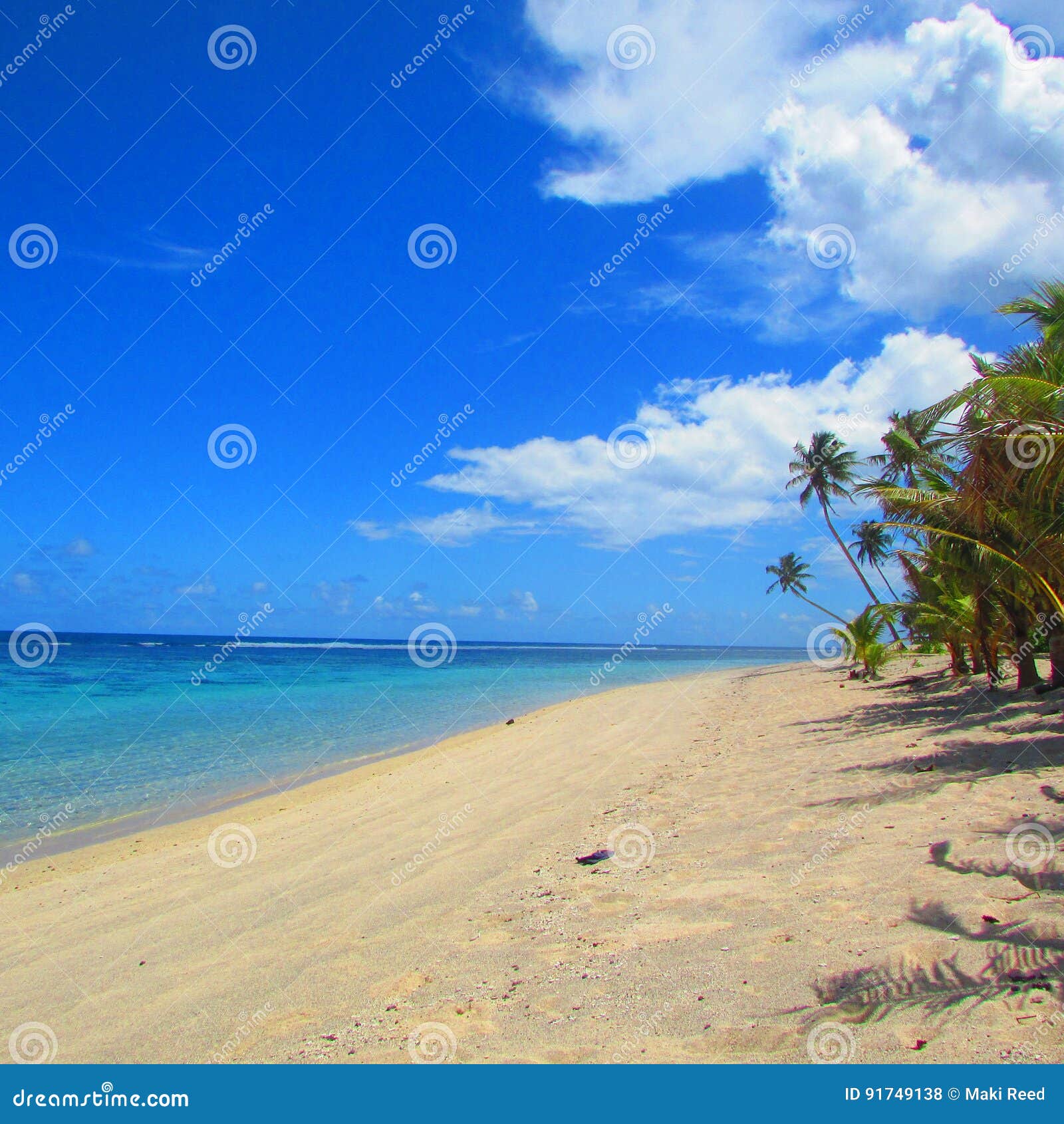 Blue Sky and the Beach in the Tropical Island Samoa Stock Photo - Image ...