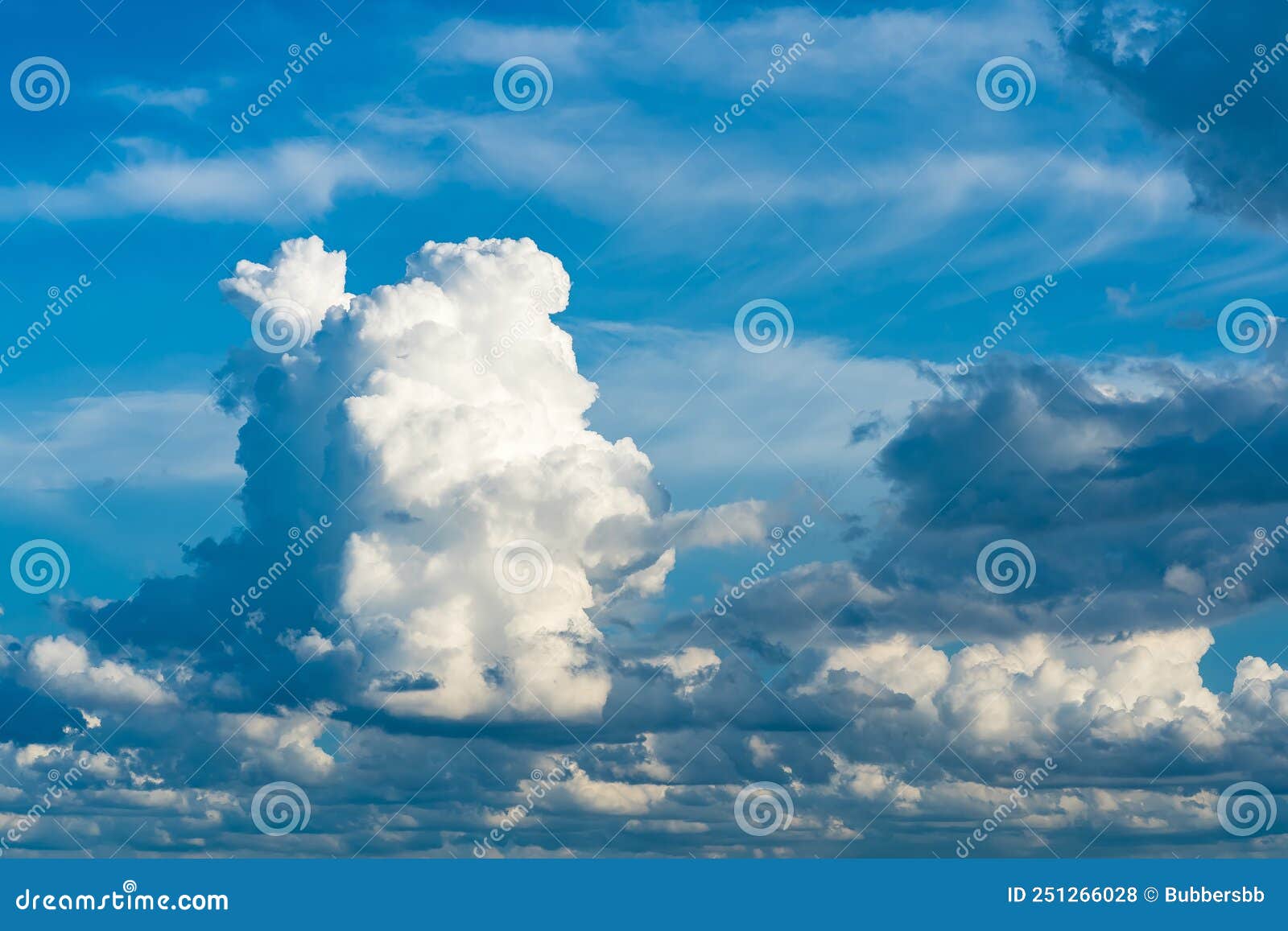 Blue Sky with Beautiful Clouds Stock Photo - Image of light, cumulus ...