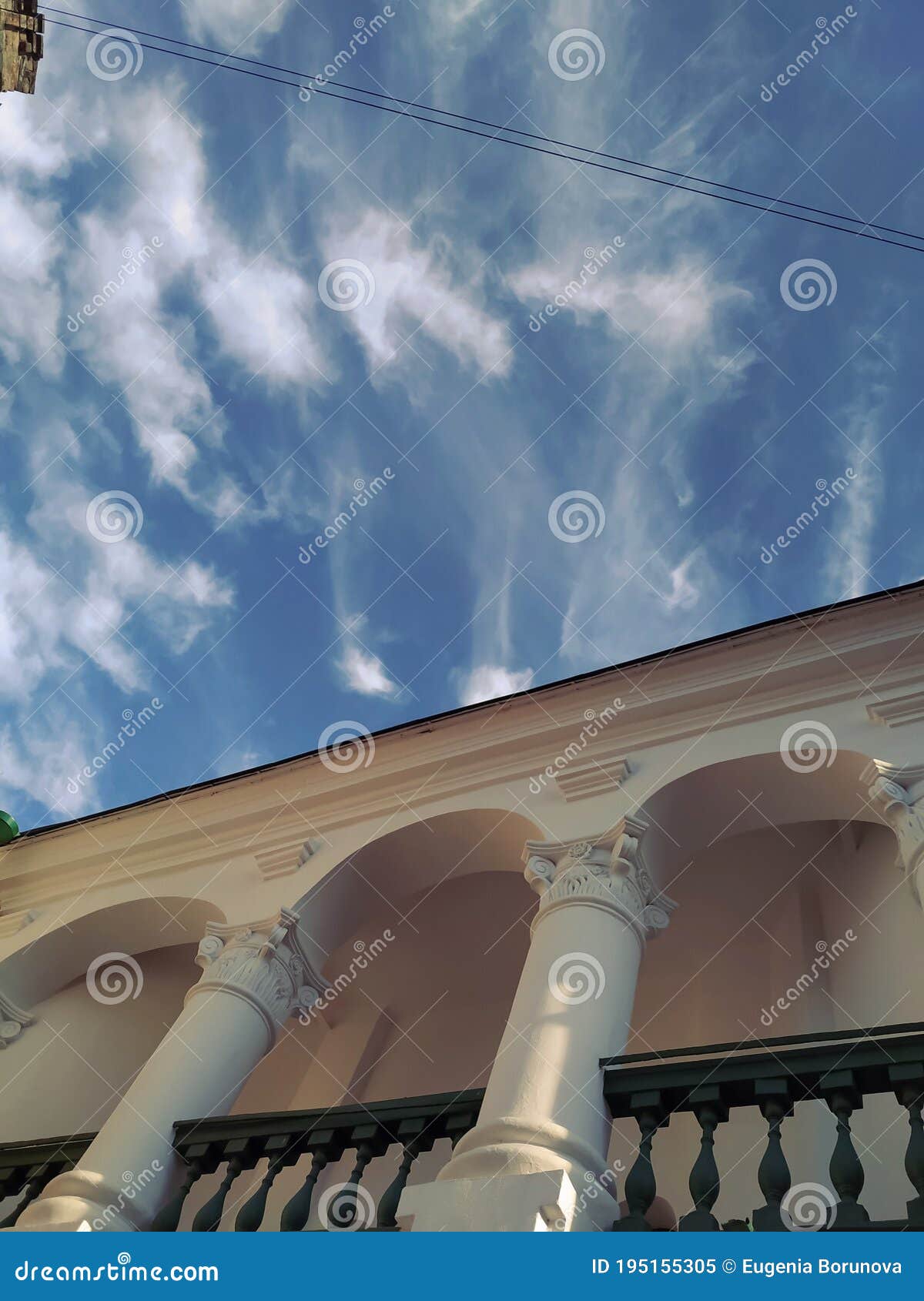 Blue Sky, Beautiful Clouds, Columns Stock Image - Image of architecture ...