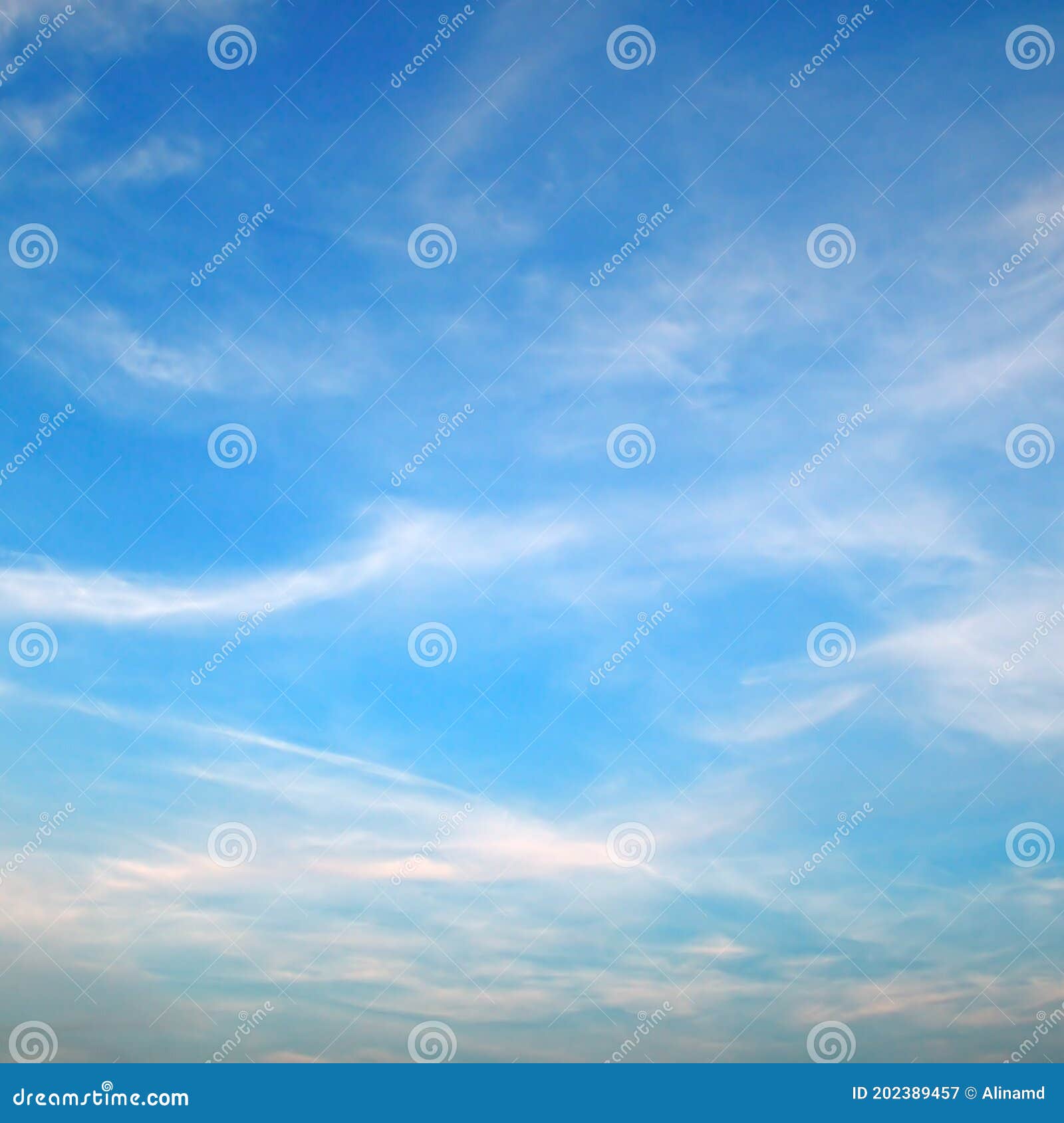 Blue Sky and Beautiful Clouds on Horizon Stock Image - Image of peace ...