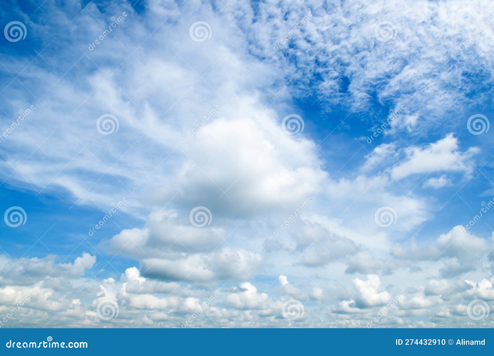Blue Sky with Beautiful Clouds Stock Photo - Image of cloudy, cloud ...