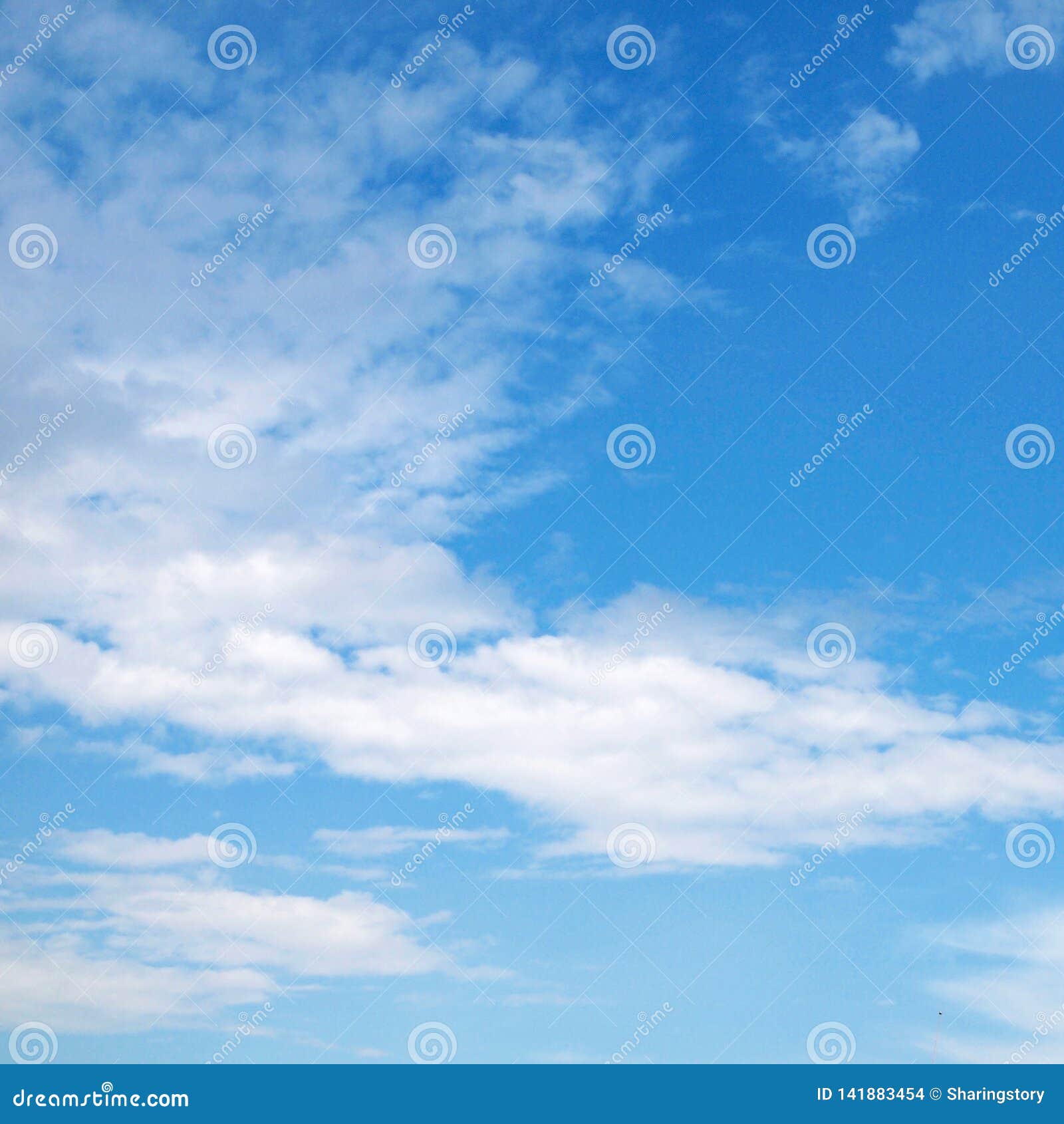 Blue Sky and Beautiful Clouds Stock Photo - Image of sunlight, sunbeam ...
