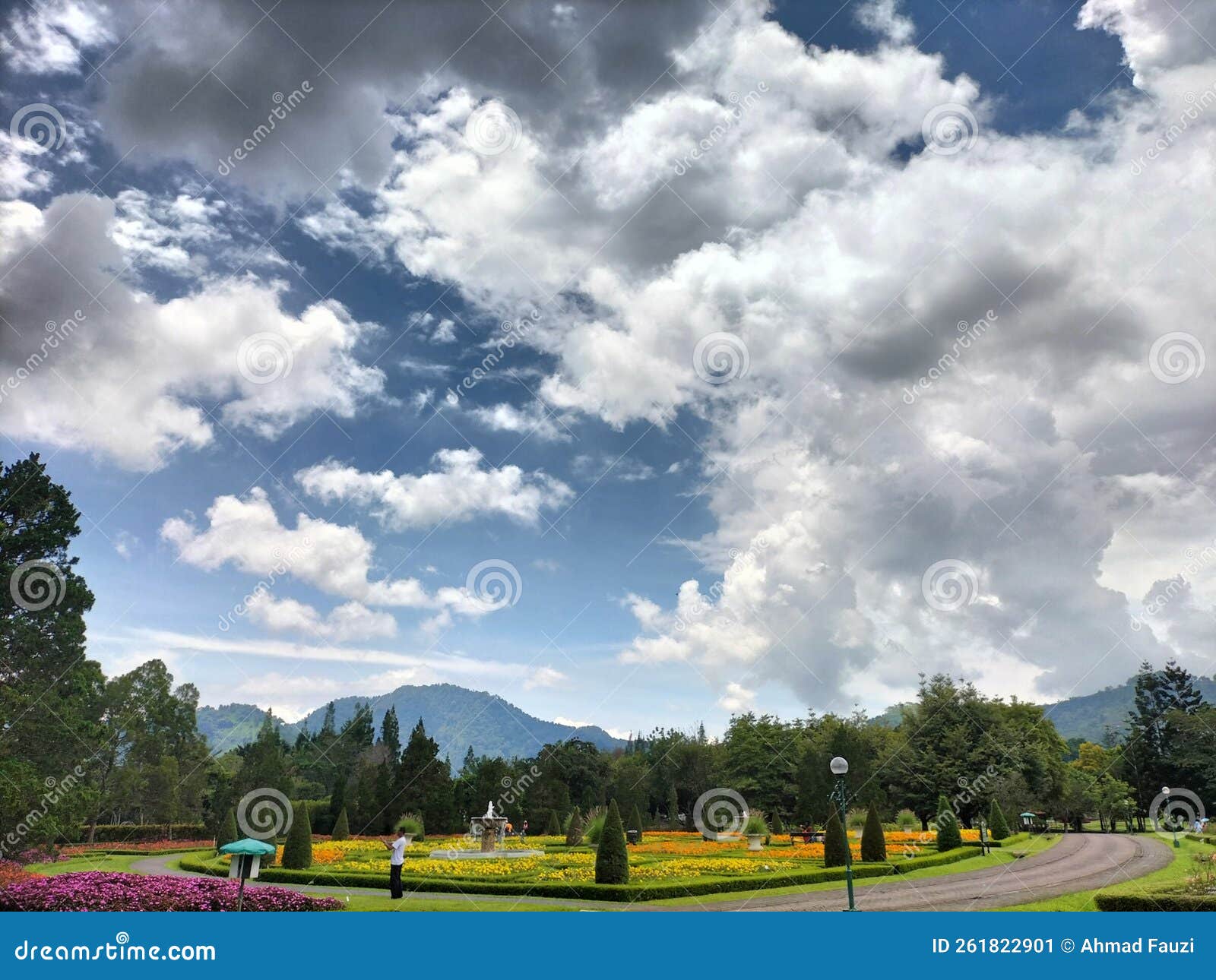 Blue Sky and Beautiful Mount Puncak, Bogor, West Java Stock Image ...