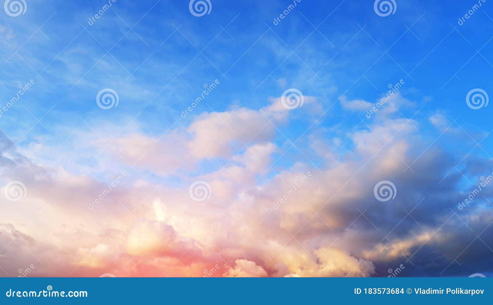 Blue Sky with Pink Clouds at Sunset Stock Photo - Image of soft ...