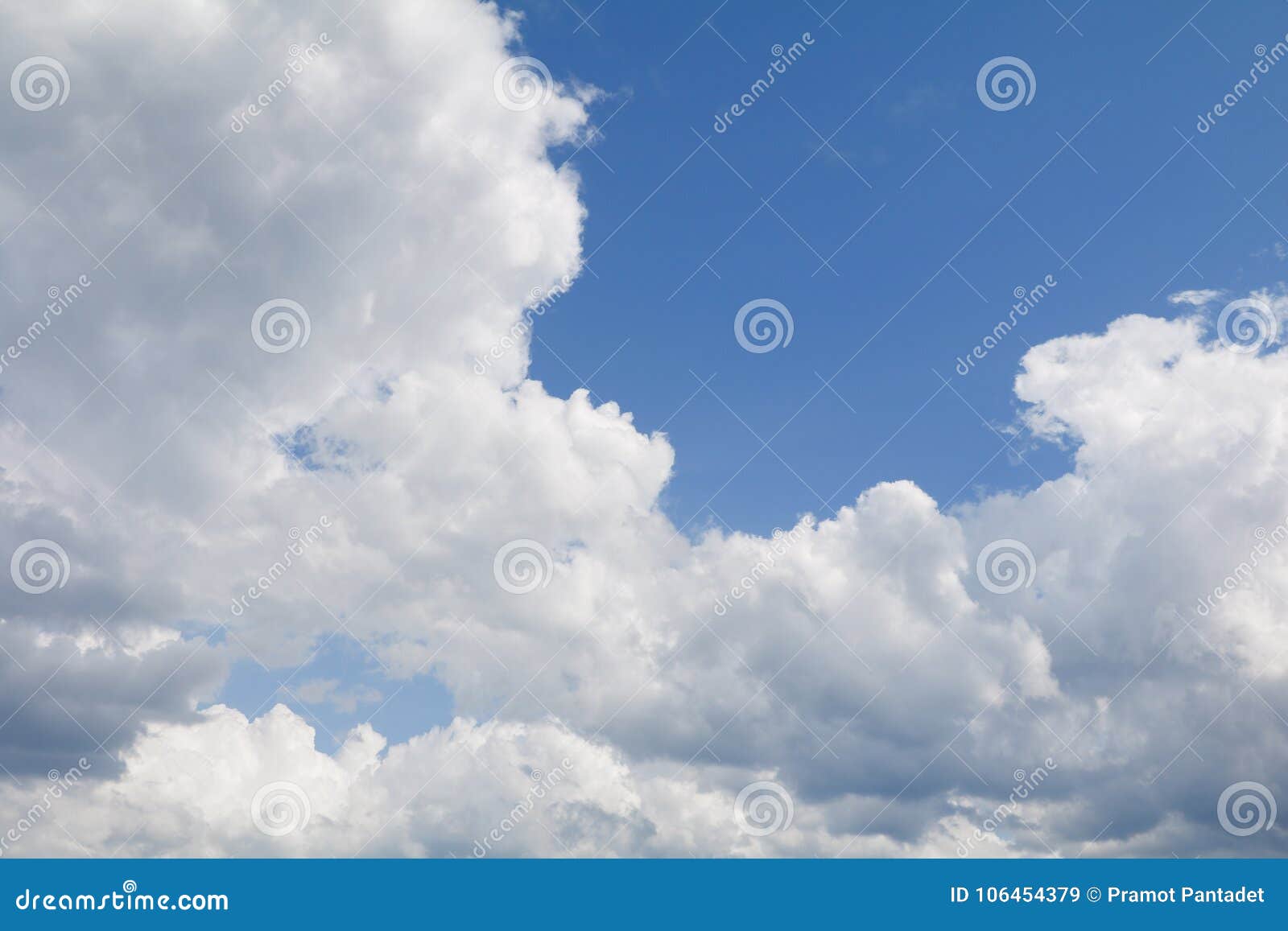 Blue Sky with Big Cloud and Raincloud, Art of Nature Beautiful Stock ...